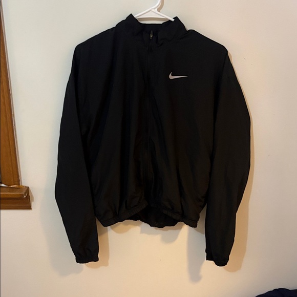 Nike | Jackets & Coats | Nike Black Windbreaker With White Logo | Poshmark